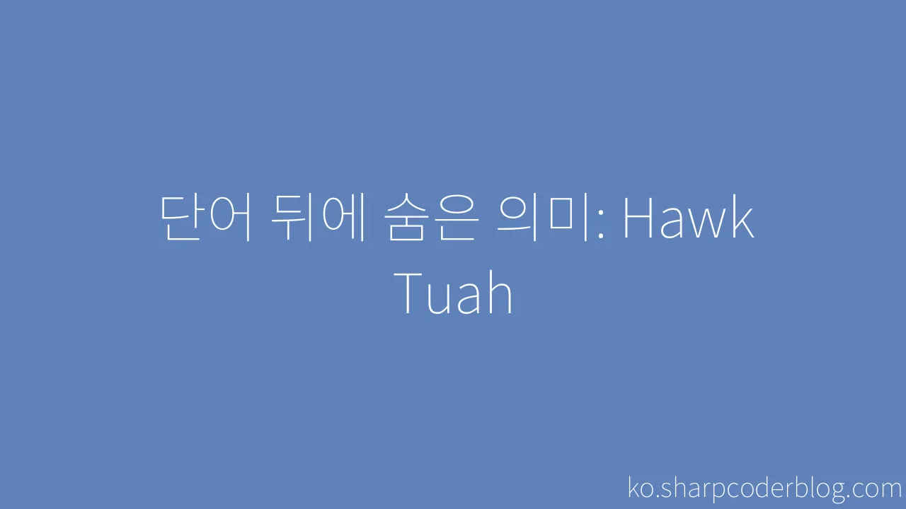 단어 뒤에 숨은 의미: Hawk Tuah | Sharp Coder Blog