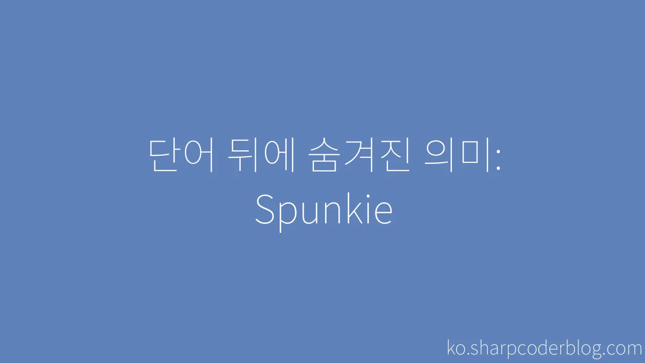 단어 뒤에 숨겨진 의미 Spunkie Sharp Coder Blog