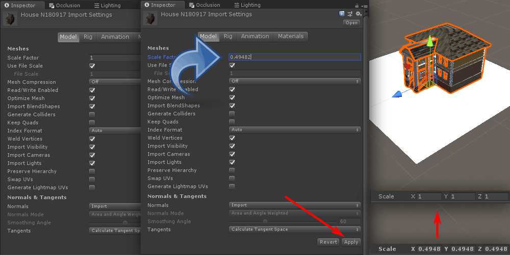 Unity 3D 스케일 팩터 설정